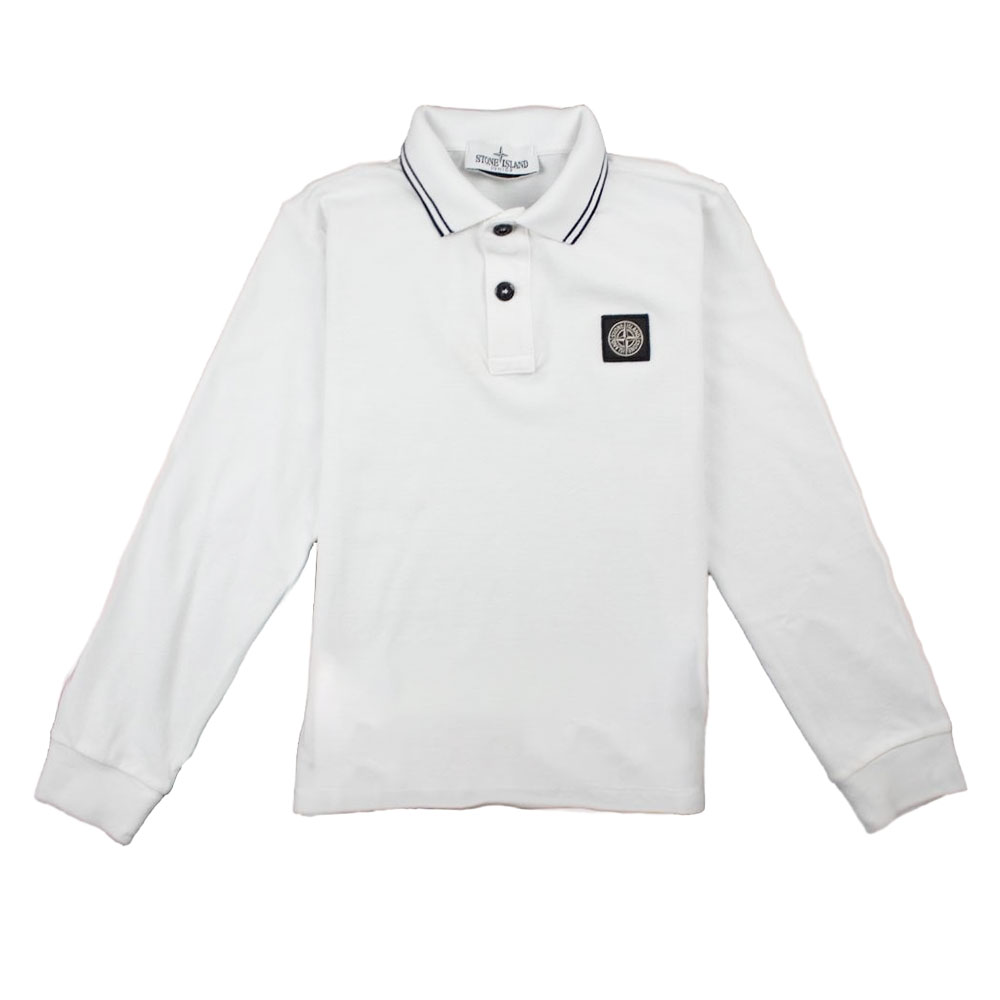 Polo Manga Larga Blanco Slim Fit Stone Island - Miralles 1986